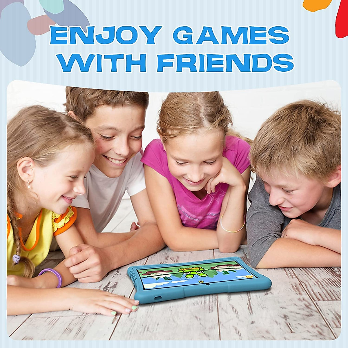 MAGCH 10 Inch Tablet for Kids, 3GB RAM 32GB ROM Android 11 Tablet, App Pre-Installed, Tablet with Parental Control Camera & WiFi, for Gaming, Learning Tablet for Kids - Blue Case