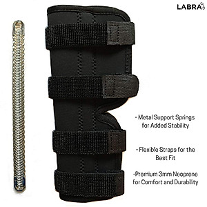Labra Supportive Dog Rear Leg Hock Joint Wrap Brace with Metal Springs Protects Canine Wounds as They Heal Compression Brace Heals and Prevents Injuries and Sprains Helps Arthritis (Medium)