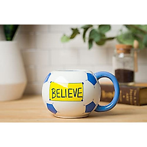 Silver Buffalo Ted Lasso Believe Soccer Ball Ceramic 3D Sculpted Mug, 20 Ounces