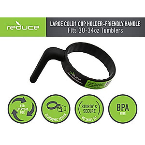 Reduce Cold 1 Handle for 30-34oz Stainless Steel Tumblers - Turn Your Tumbler into a Travel Mug - Ideal for On-The-Go Drinking - Dishwasher Safe, BPA Free - Designed for Reduce Drinkware Only