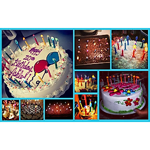 Amazing Colorflame Multicolor Happy Birthday Candles And Holders (12 Count)