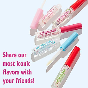 Lip Smacker Liquid Flavored Lip Gloss Friendship Pack |Tropical Punch, Watermelon, Cotton Candy, Sugar, Strawberry | Stocking Stuffer | Christmas Gift, Set of 5