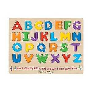 Melissa & Doug Wooden Alphabet Sound Puzzle - Wooden Puzzle With Sound Effects (26 pcs)