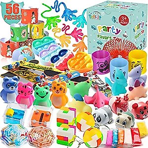 56 Pcs Party Favors Carnival Treasure Box Toys Classroom Prizes Small Mini Bulk Gifts Toys Pinata Stocking Stuffers for Kids Boys Girls 4-8 8-12 3-5, Goodie Bags Fillers for Kids Birthday Party