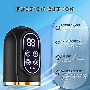 Penis Pump Penis Enlarger Extender with Lube,3 in 1 Men's Vibrator,Electric Penis Vacuum Pump with 12 Smart Training Modes,Penis Sleeve Male Masturbator Sex Toys for Men Bigger Stronger