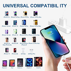 iPhone Charger Fast Charging, [Apple MFi Certified] 2Pack USB C Charger Block with 6FT USB C to Lightning Cable for iPhone 14 Pro Max/14 Pro/14/13 Pro Max/13 Pro/13/12 ProMax/12/11/XS/XR/X, for iPad