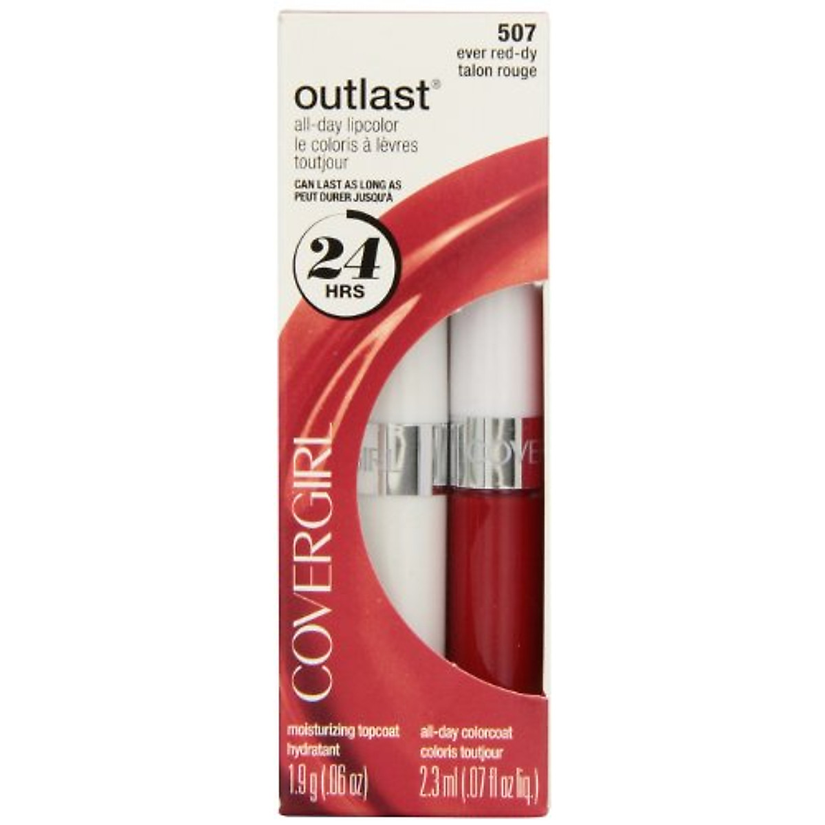 COVERGIRL Outlast All Day Two-Step Lipcolor Ever Red Dy 507, 0.13 Oz