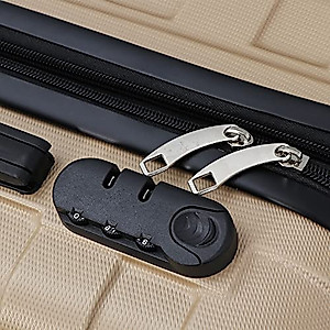 22 Inch Hardside Expandable Luggage ,Carry On Luggage With Spinner Wheels,Travel Suitcase Champagne (ABC1238)