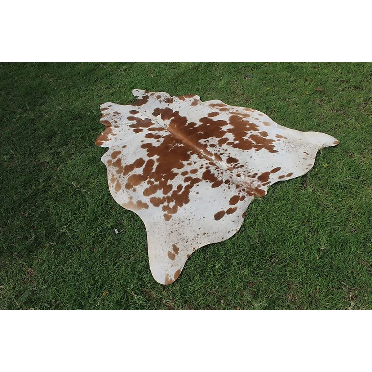 New Large 100% Brown & White Cowhide Leather Rugs Cow Hide Skin Carpet Area 26-30 SQ.FT (Brown & White)