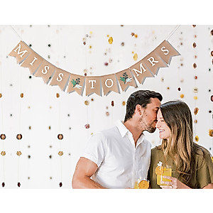 Miss to Mrs Burlap Banner - Greenery Bridal Shower Decorations, Greenery Shower Banner, Rustic Bridal Shower Decor, Miss to Mrs Banner Sign, Best Party Supplies