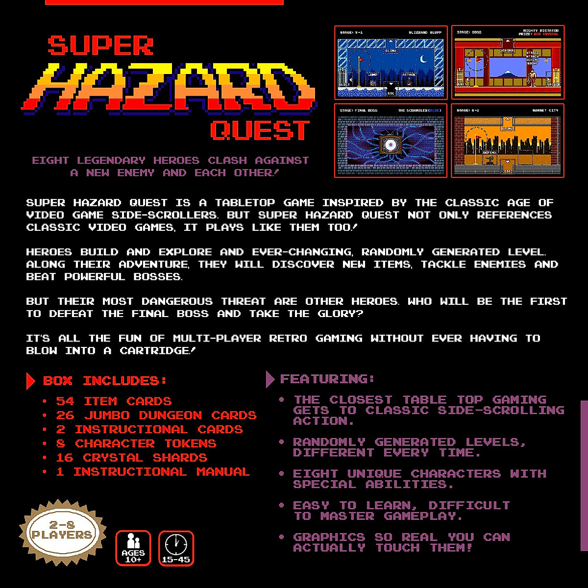 Super Hazard Quest - The Board-Game Played Like a Retro Pixel Video Game!