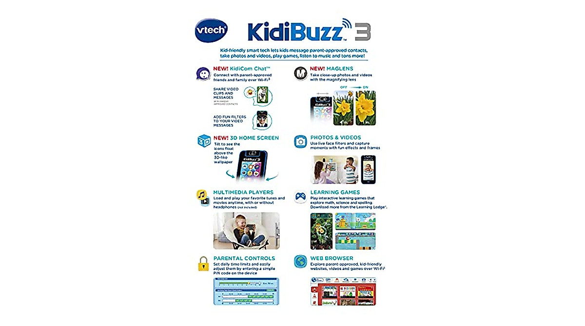 VTech KidiBuzz 3: Safe Smart Device for Kids 4-9
