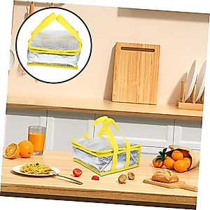 10pcs Pizza Cooler Bag Insulated Bag Pizza Bags for Large Insulated Cooler Bag Insulated Cake Carrier Insulated Pizza Bag Cake Insulation Bag Pizza Tray Bag Plastic Yellow OSOLADY