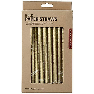 Kikkerland Paper Straws (Set of 144) Gold