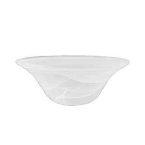 Aspen Creative 23509-11,Alabaster Replacement Glass Shade for Medium Base Socket Torchiere Lamp, Swag Lamp, Pendant and Island Fixture. 12-1/4" Diameter x 4-3/4" High.