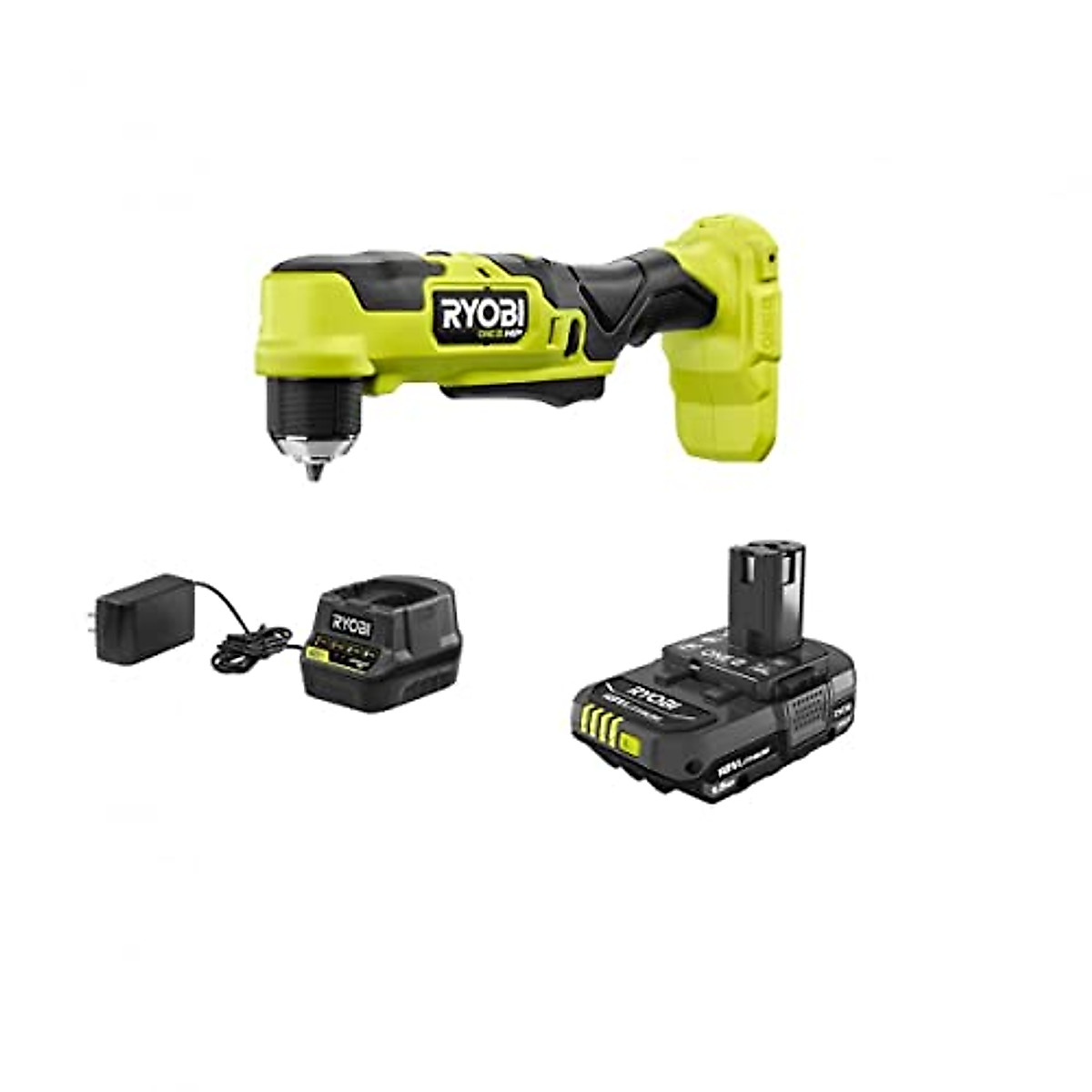 RYOBI 18V ONE+ HP Brushless Compact Right Angle Drill Kit - PSBRA02K