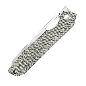 Kizer Genie 154CM Steel EDC Knife 3.39 Inches Blade Green Micarta Handle Folding Pocket Knife Thumb Hole Openers V4545C1