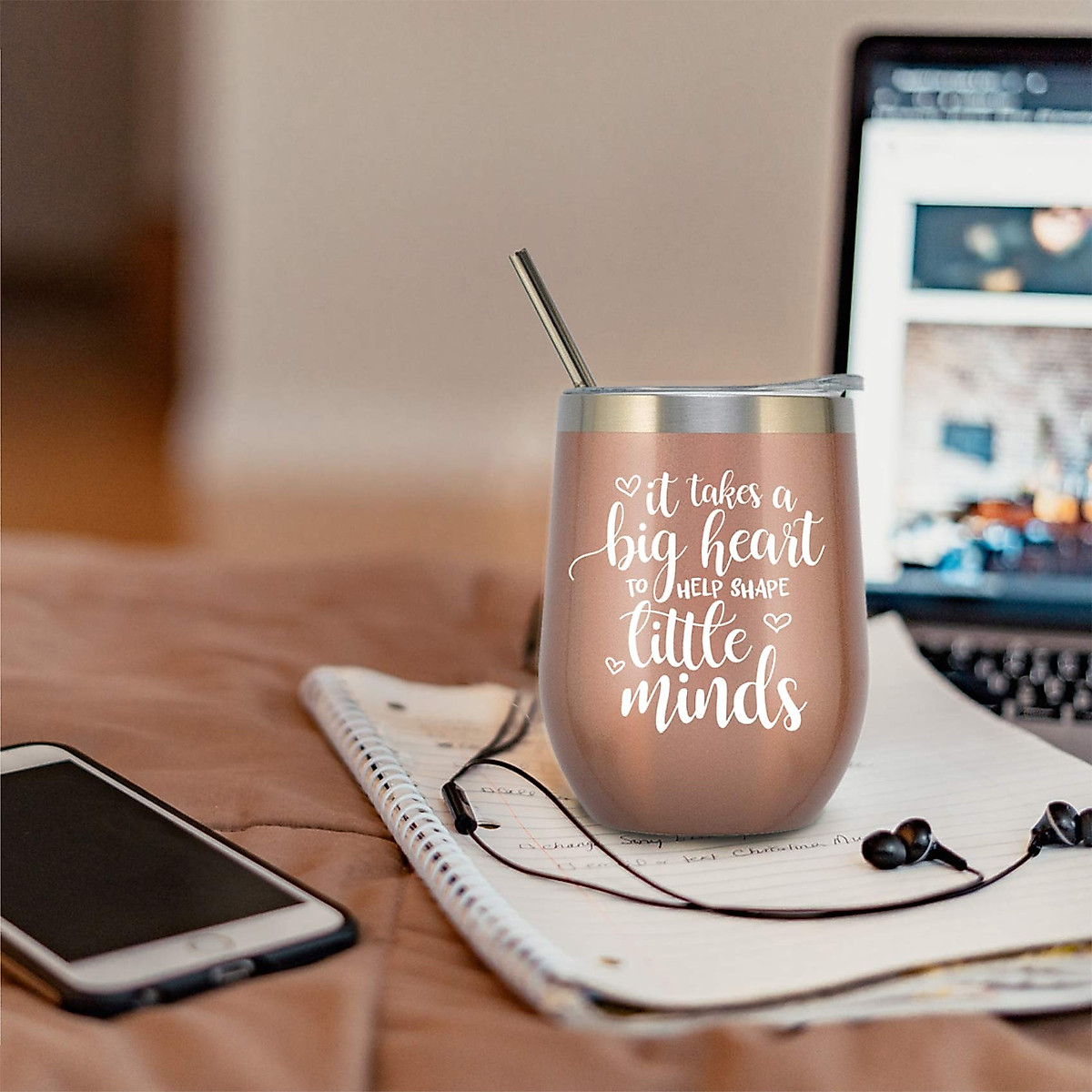 CARAKNOTS Teacher Appreciation Gifts for Women Teacher Gifts Teacher Tumbler Teacher Coffee Mug 13 OZ Set of 2 Teacher gifts in Bulk Teacher Wine Tumbler 12 OZ