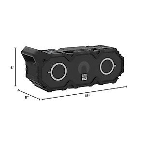 Altec Lansing Super Lifejacket Jolt - Waterproof Bluetooth Speaker, Durable & Portable Speaker with Qi Wireless Charging and Customizable Lights, Wireless Speaker for Travel & Outdoor Use