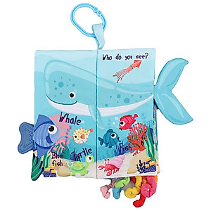 Fish Baby Books 0-6 Months,Crinkle Cloth Books for Babies,Touch and Feel Baby Book Toys Infant 0-3-6-12-18 Months, Toddlers,Interactive Infant Sensory Toys,Shower Baby Gifts Christmas for Boys Girls