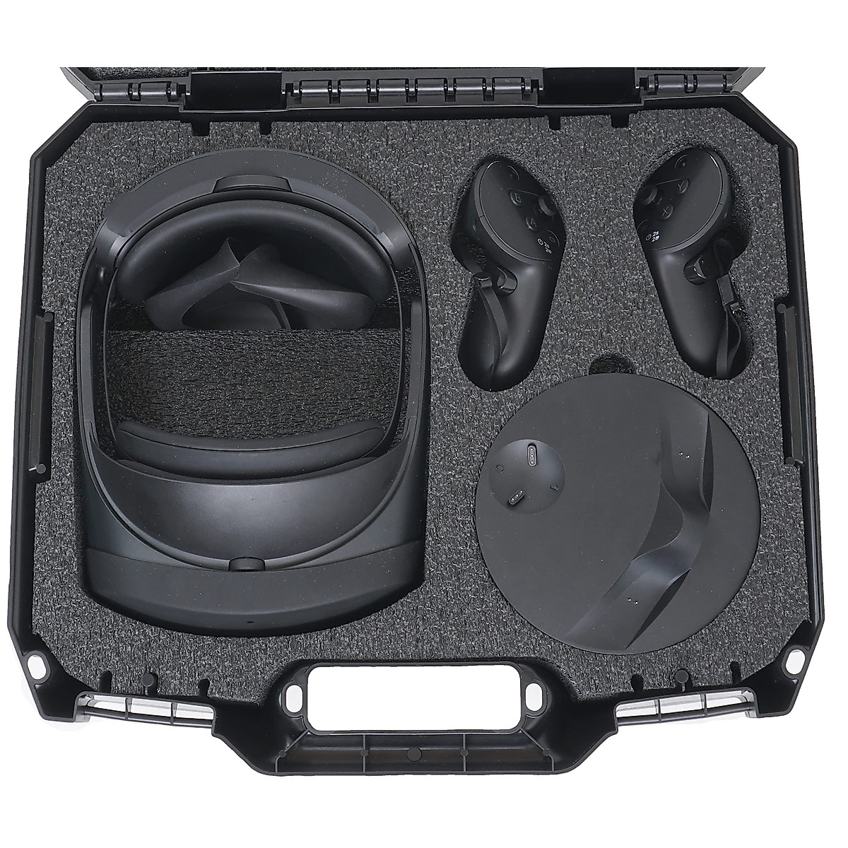 Case Club Hard Carry Case- Fits Meta Oculus Quest Pro VR Headset, 2 Touch Pro Controllers, Charging Base, Cords & More! Lockable Case w/Shock Absorbing Pre-Cut Foam Fits Quest Pro Out of the Box!
