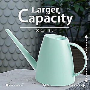 Watering Can for Indoor Outdoor Plants, Modern Small Watering Cans with Removable Nozzle, Long Spout Watering Can for Indoor Bonsai Plants Garden Flowers 1/2 Gallon 1.8L 60OZ