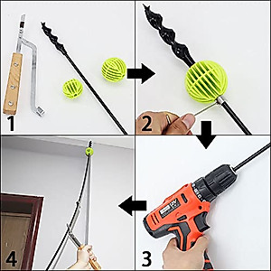 QZATTCAEN Flex Drill Bit Placement Tool, Auger Drill Bit Installation Bracket, Long Bits Installer
