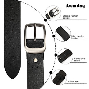 Ssumday 2 Pack Women's Womens Girl Female Ladies Black Brown Waist Leather Belts for Jeans Pants Dress Dresses with Fashion Pin Buckle(RZKBR-M)