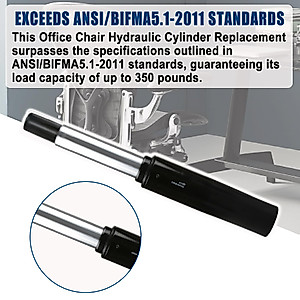 6" Pneumatic Gas Cylinder for Herman Miller Classic Aeron Chair,Office Chair Hydraulic Cylinder Replacement,Stroke Gas Lift Cylinder#1B08VM,Heavy Duty 450lbs New Pneumatic Cylinder, Gas Cylinder,