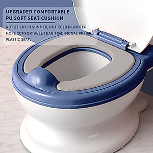 Potty Training Toilet, Realistic Potty Training Seat, Toddler Potty Chair with Soft Seat, Removable Potty Pot, Toilet Tissue Dispenser and Splash Guard, Non-Slip for Toddler& Baby& Kids