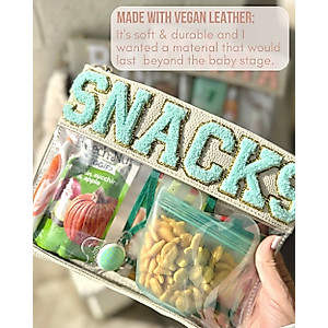 Lucky Love Diaper Bag Organizing Pouches | Set of 3 Including Diaper Clutch | Dry Wet Bag (Chenille Letter Pouches)