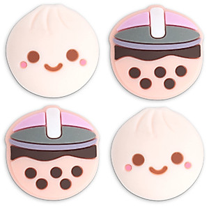 BelugaDesign Boba Dumpling Thumb Grips | Cute Pastel Button Caps | Compatible with Sony PlayStation PS5 PS4 Xbox Nintendo Switch Pro Controllers (Does not fit Joycons)