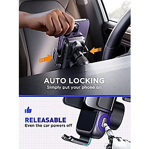 JOYROOM Wireless Car Charger Mount, Car Phone Holder Mount Wireless Charging for iPhone 14/13/12/11/X/8 Series [AUTO MOVING COIL] Wireless Charger for Car Compatible with Galaxy S22/S21/S20 Note 20/10