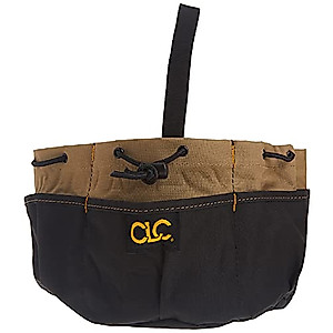 CLC Custom LeatherCraft 1148 Drawstring Bucket Bag, 18 Pocket , Black