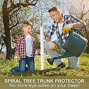 4 Pcs Tree Trunk Protector-2 Size Plastic Spiral Tree Guard Tree Trunk Protector Wrap Tree Bark Protector Tube Tree Wraps to Protect Bark Tree Saplings from Deer Cats Rodents Rabbit Mowers (White)