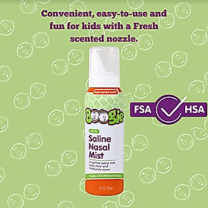 Boogie Mist Baby Saline Nasal Spray, Nasal Decongestant, Made with Saline, Fresh, 3.1 Ounce (Pack of 3)