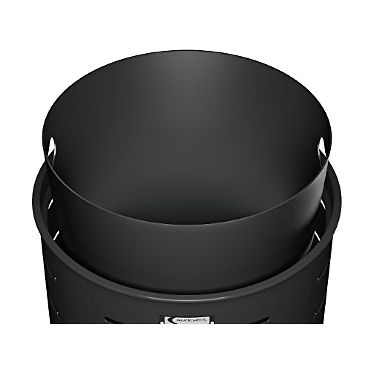 Suncast Commercial 35 Gallon Metal Outdoor Trash Can, Black