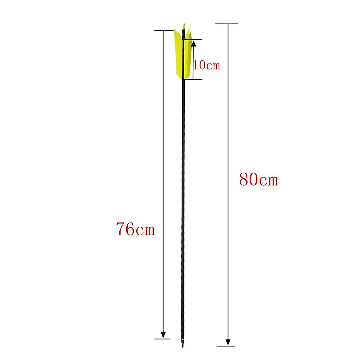 6/12 Pcs 30 Inch Archery Carbon Arrows Target Practice Spine 500 Flu Flu Arrows Small Game Arrows 4 Feathers Fletching with 100 Grain Judo Arrowheads for Practice Targeting (Yellow set, 12 pcs)