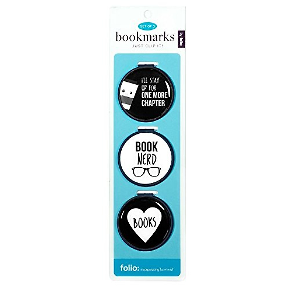 Just Clip it! Quote Bookmarks - (Set of 3 clip over the page markers) - I LIKE BIG Books, BIbliophile, GO AWAY, I'm reading.Funny Bookmark Set of all ages. Adults Men Women Teens & Kids