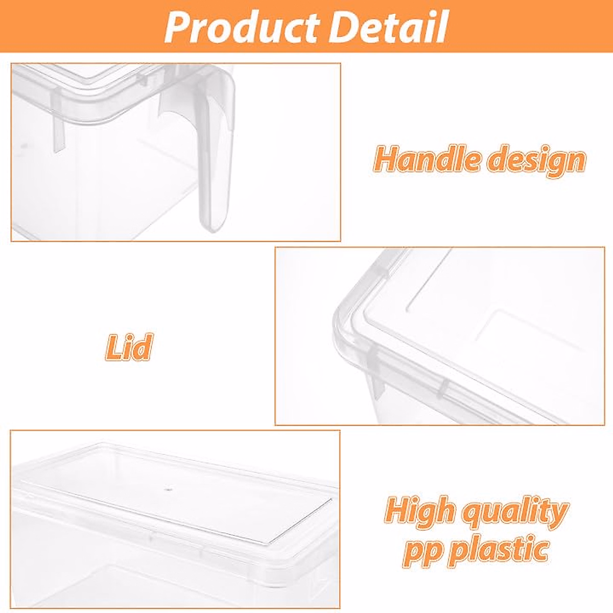 MUXHEL 6 Pcs Food Storage Containers with Handle and Lids, 5L Large Flour Sugar Storage Containers, BPA Free Stackable Pantry Bins for Storing Cereal, Flour, Sugar, Fruits, Vegetables, Meat, Egg