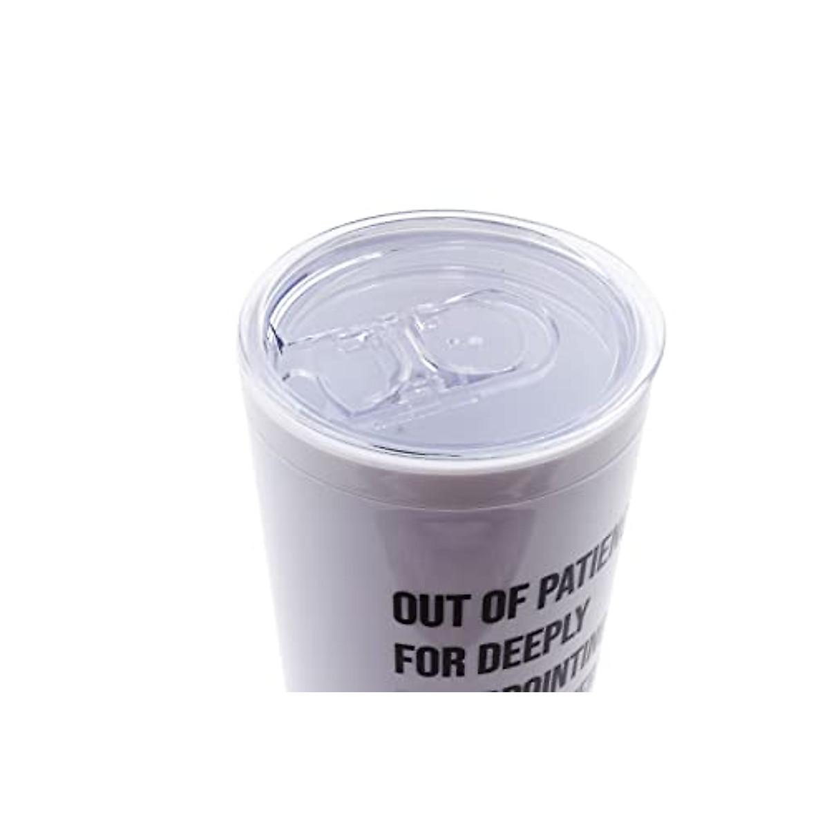 GETBULLISH Out of Patience for Deeply Disappointing Men in Unmerited Positions of Authority Feminist Travel Mug in White
