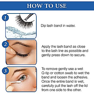 Ardell Aqua False Strip Lashes 343, Reusable, Lightweight, Water Activated Falsies, No Lash Glue Required, 4 Pack