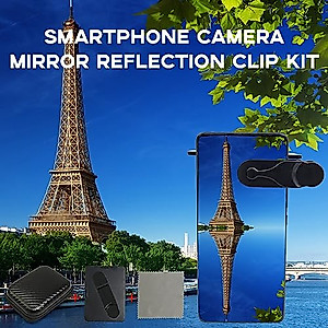 2023 New Smartphone Camera Mirror Reflection Clip Kit, Cell Phone Lens Attachments (White)