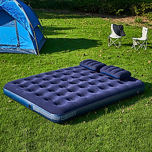 Honeydrill Queen Size Air Mattress for Camping,Inflatable Bed with Pump and Pillows for Room