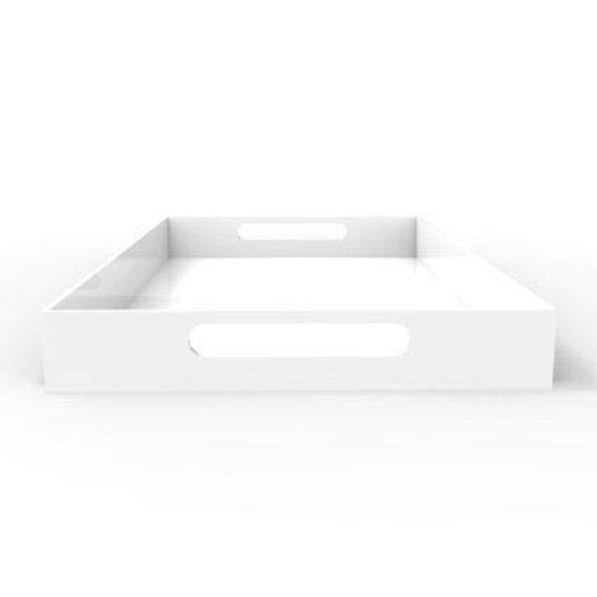 White Acrylic Tray 16" x 12" with Handles, Decorative Tray for Coffee ...
