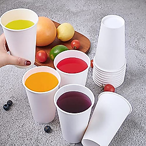 LITOPAK 210 Pack 16 oz Disposable Paper Coffee Cup, Hot/Cold Beverage Drinking Cups for Water, Paper Coffee Cups, White Paper Hot Coffee Cups, Suitable for Party, Picnic, Travel, and Events.