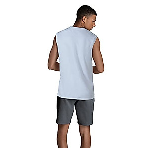 Fruit of the Loom Men's Eversoft Cotton Sleeveless T Shirts, Breathable & Moisture Wicking with Odor Control, Sizes S-4x, Muscle-2 Pack-White