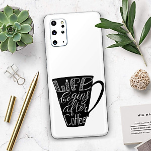 DesignSkinz Life Begins After Coffee Protective Vinyl Decal Wrap Skin Cover Compatible with The Samsung Galaxy S20 (Screen Trim & Back Glass Skin)
