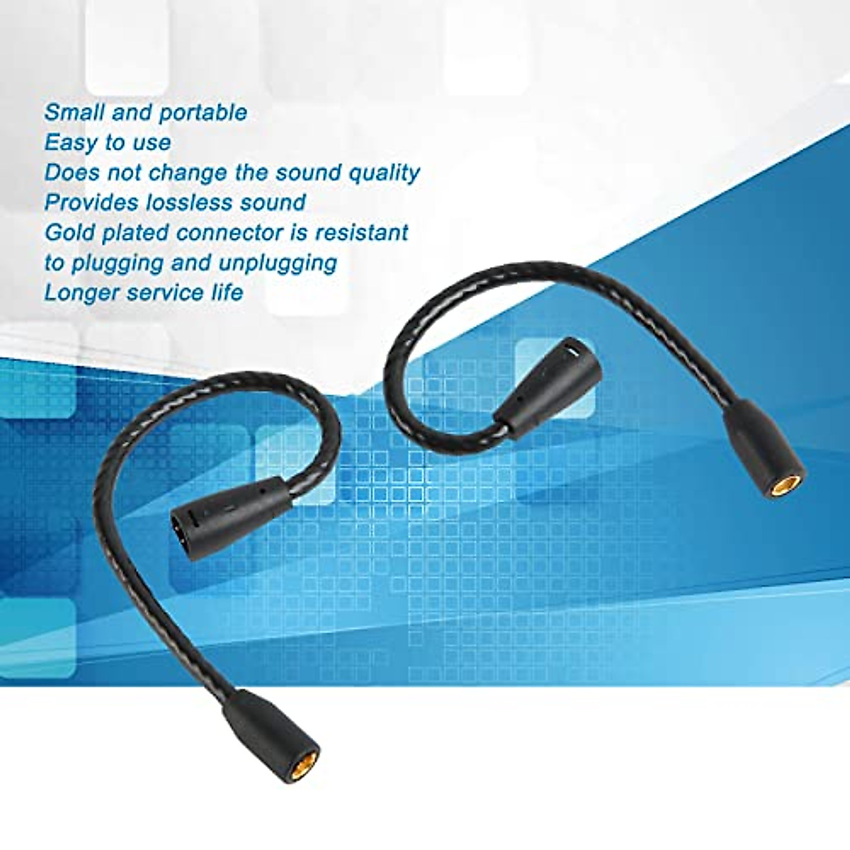 MMCX Adapter Cable, MMCX Gold Plated Connector to IE80 Adapter Cable Lossless Sound for IE8i to IE80