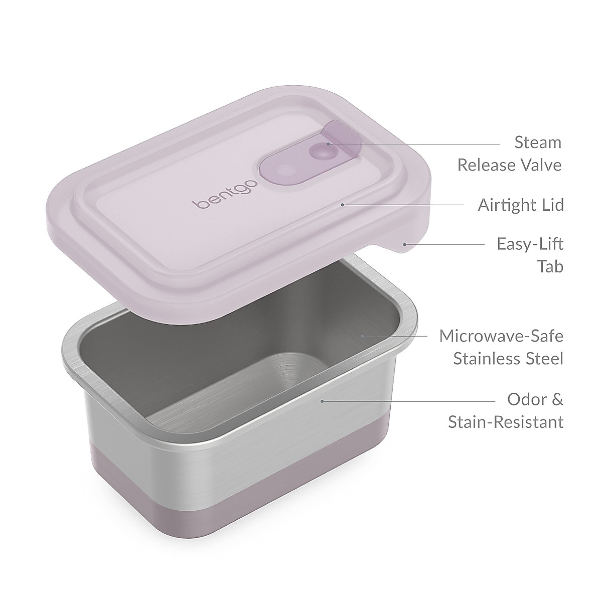 Bentgo® MicroSteel® Heat & Eat Container - Microwave-Safe, Sustainable & Reusable Stainless Steel Food Storage Container with Airtight Lid for Eco-Friendly Meal Prepping (Lunch Size - 3 Cups)